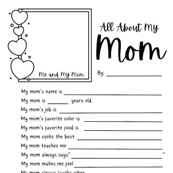 Mothers Day Questionnaire Funny - Etsy