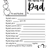 All About My Daddy - Father's Day Questionnaire - Fathers Day Survey ...