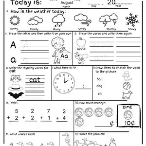 Kindergarten Summer Review Worksheets • End of Year Practice (digital ...
