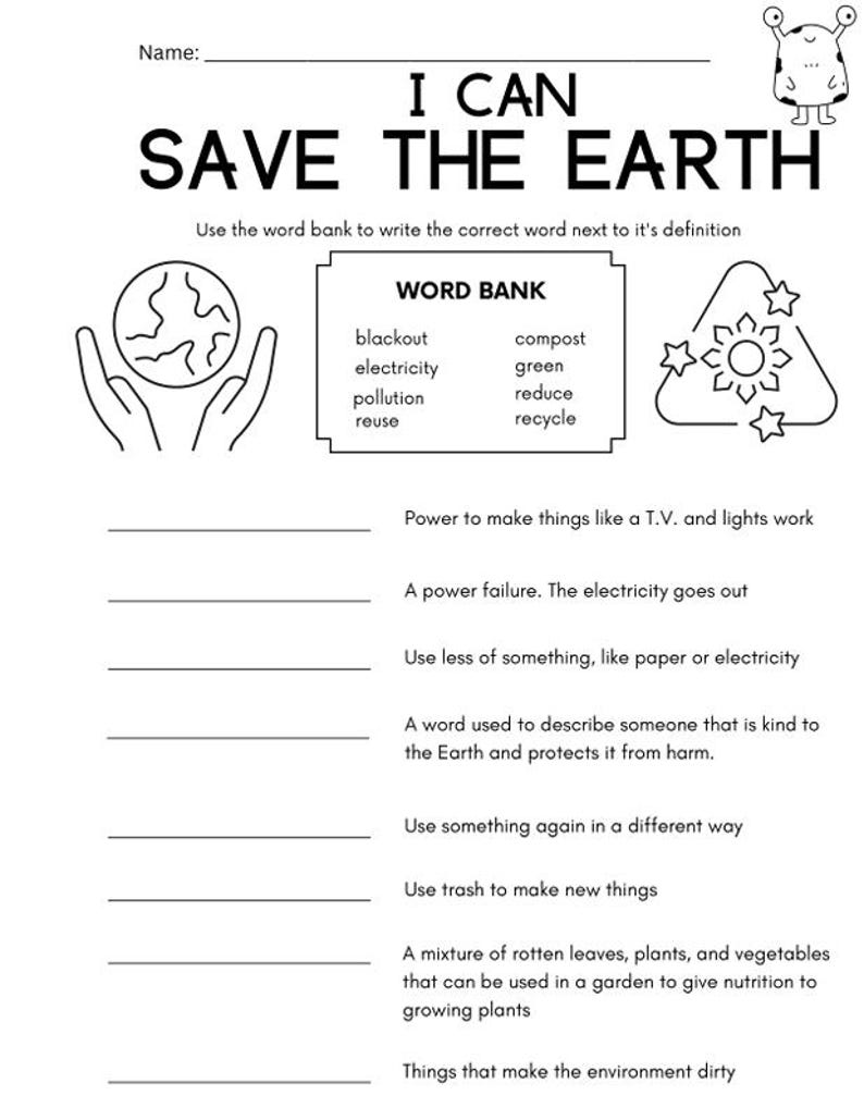 Engaging Earth Day Activities | I Can Save the Earth Book Companion ...