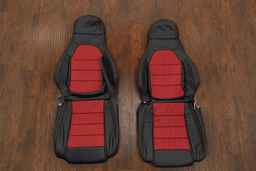 Mazda Miata / MX-5 1990-2000 Black & Red Replacement Synthetic Leather ...