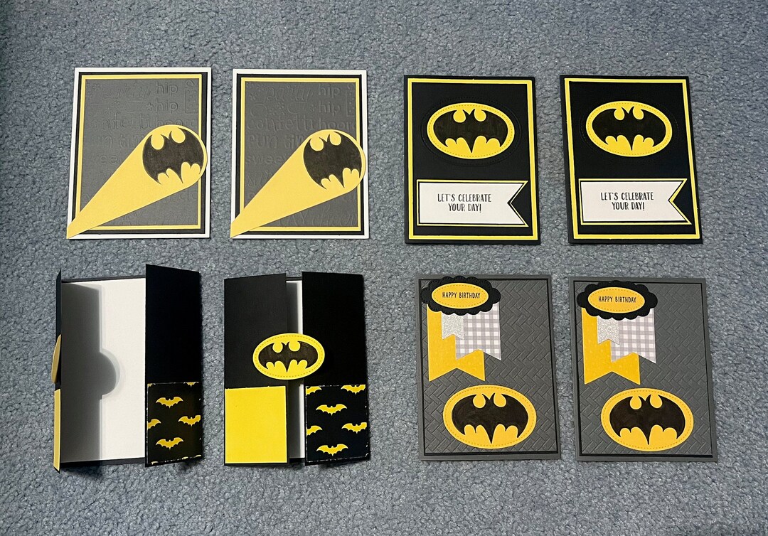 Batman Birthday Card Set of Batman Cards Birthday Card Children's ...