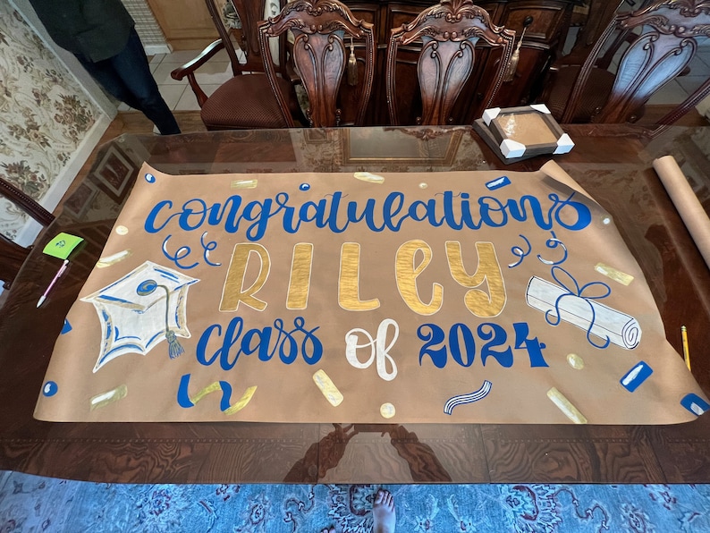 Hand Painted Custom Party Banner- Painted Banner- Paper Banner ...