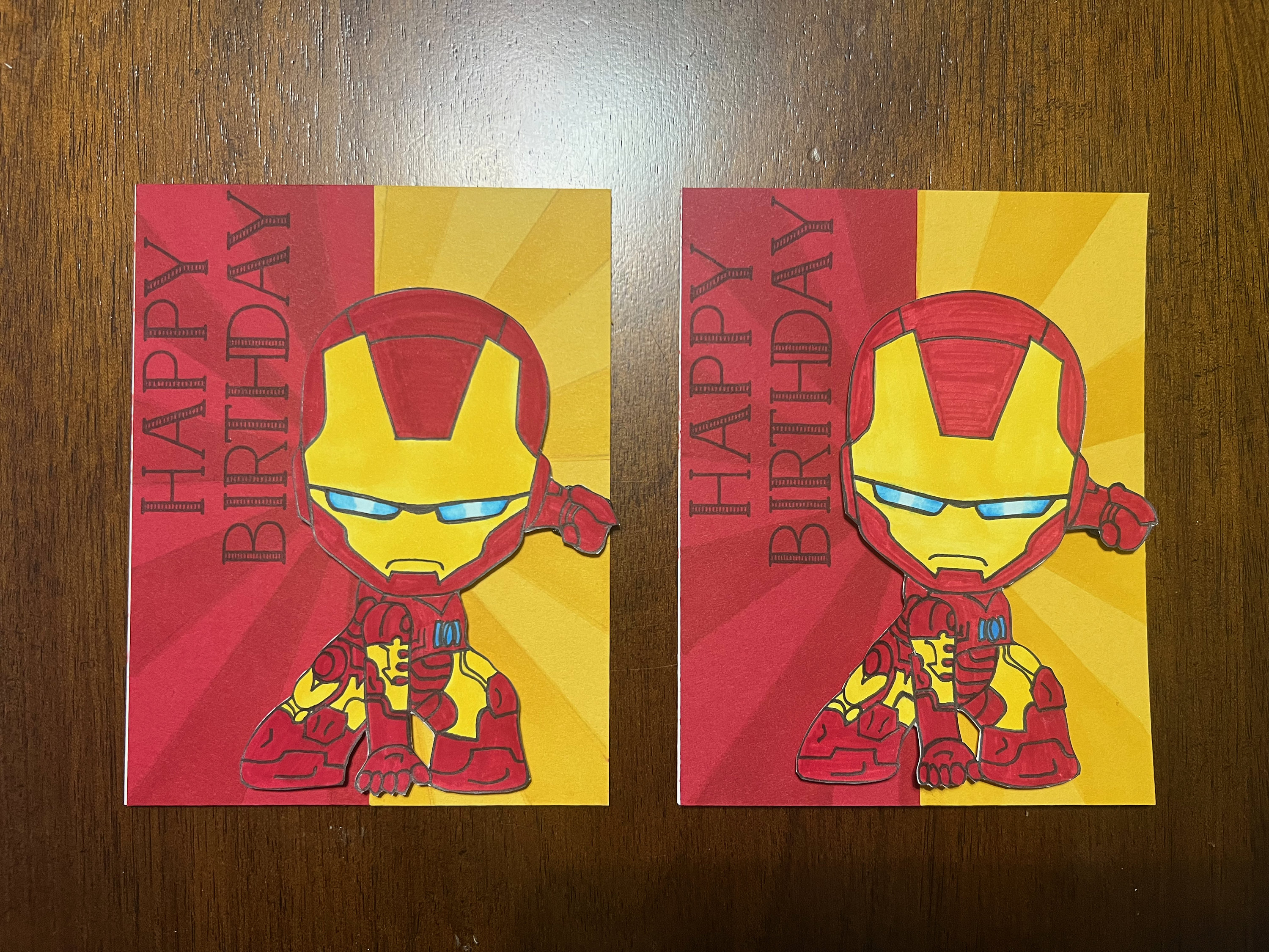 Iron Man Birthday Card - Set of Iron Man Cards - Birthday Card ...