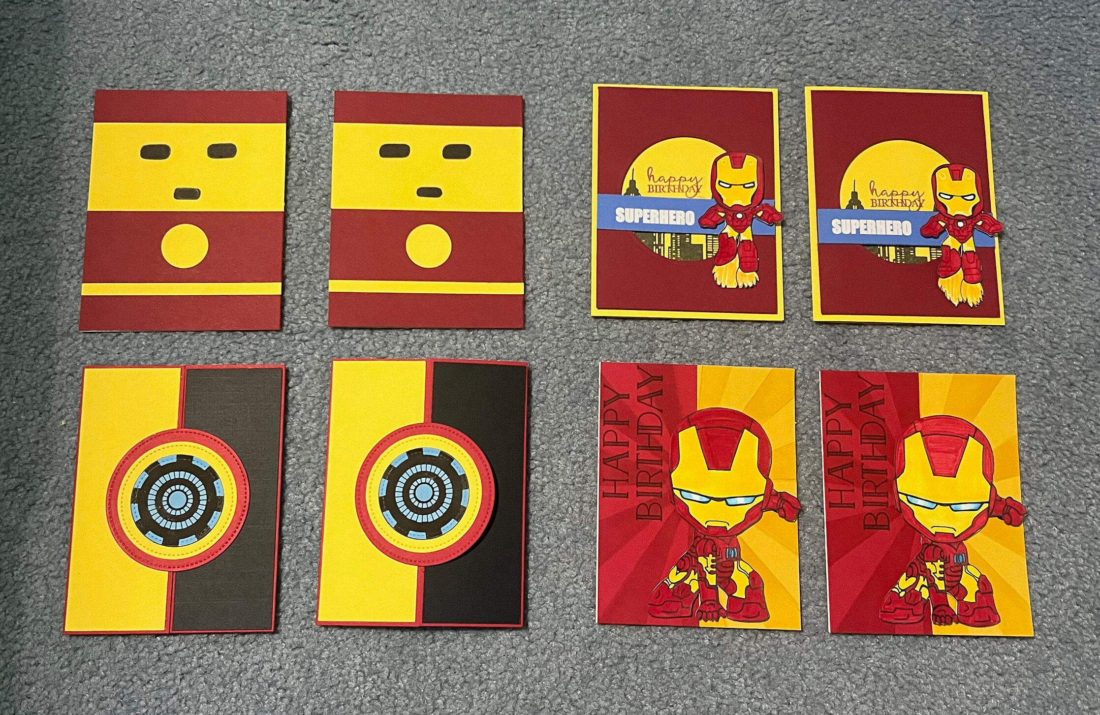 Iron Man Birthday Card - Set of Iron Man Cards - Birthday Card ...