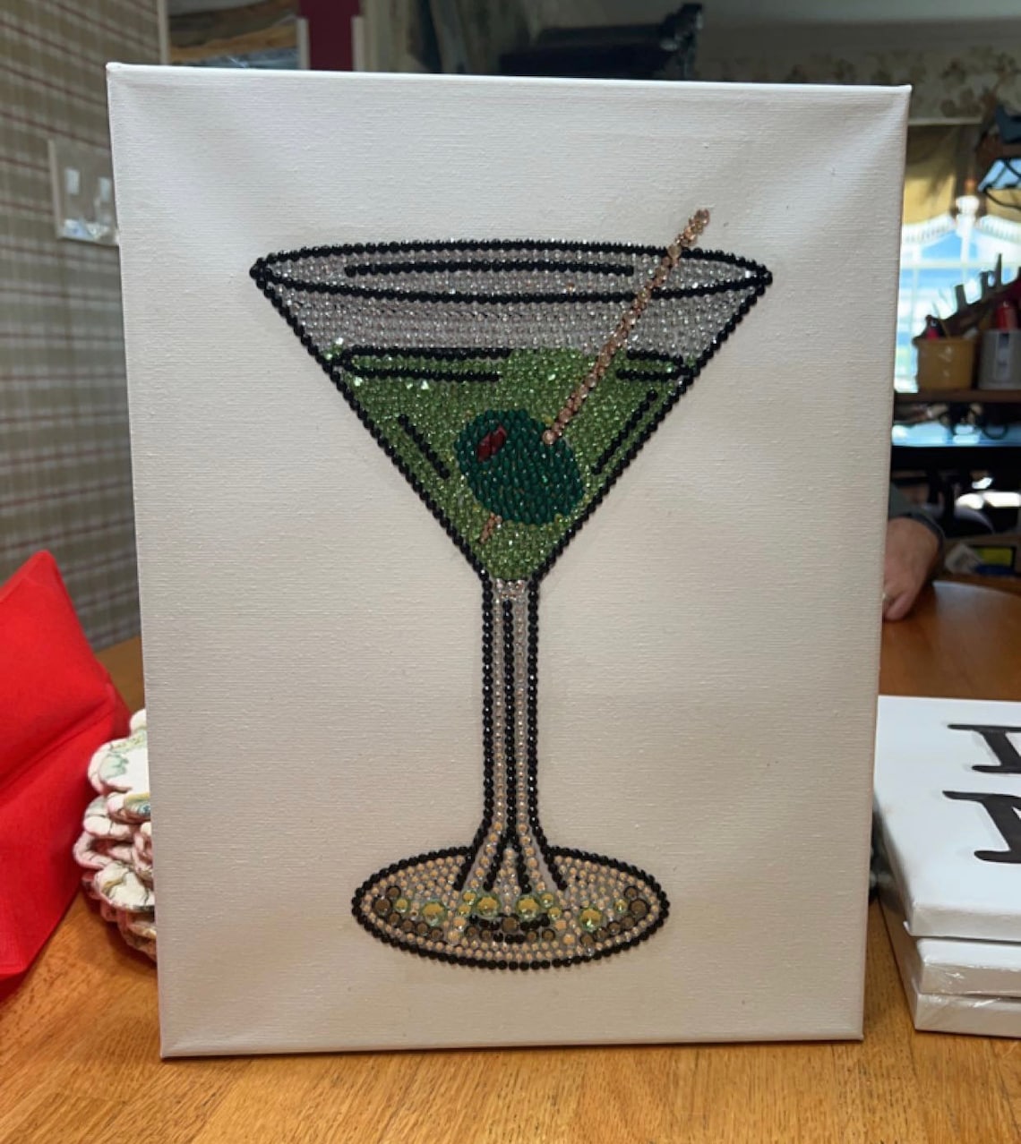 Rhinestone Canvas Art - Wall Art - Canvas - Handmade Decor - Gem ...