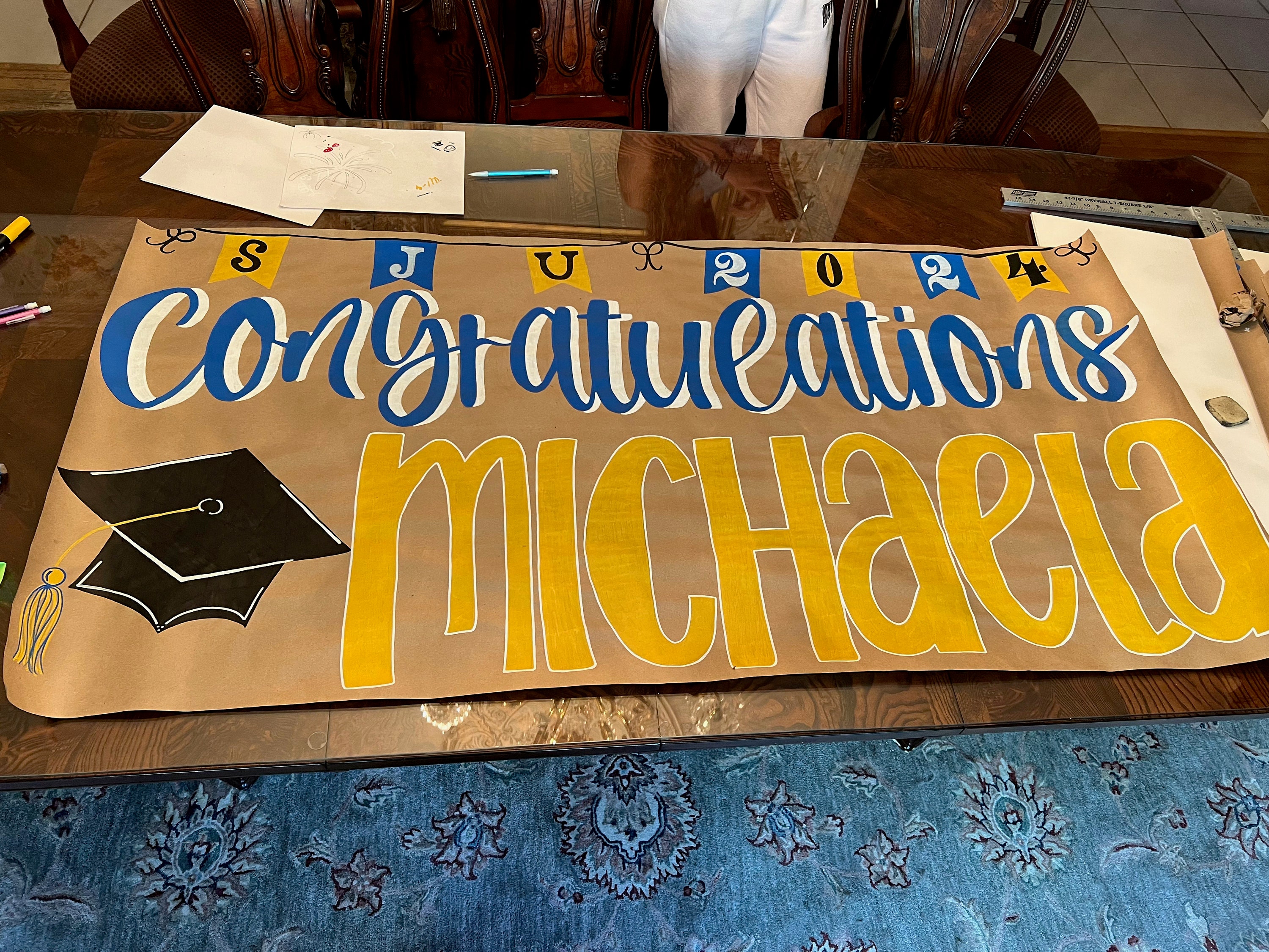 Hand Painted Custom Party Banner- Painted Banner- Paper Banner ...
