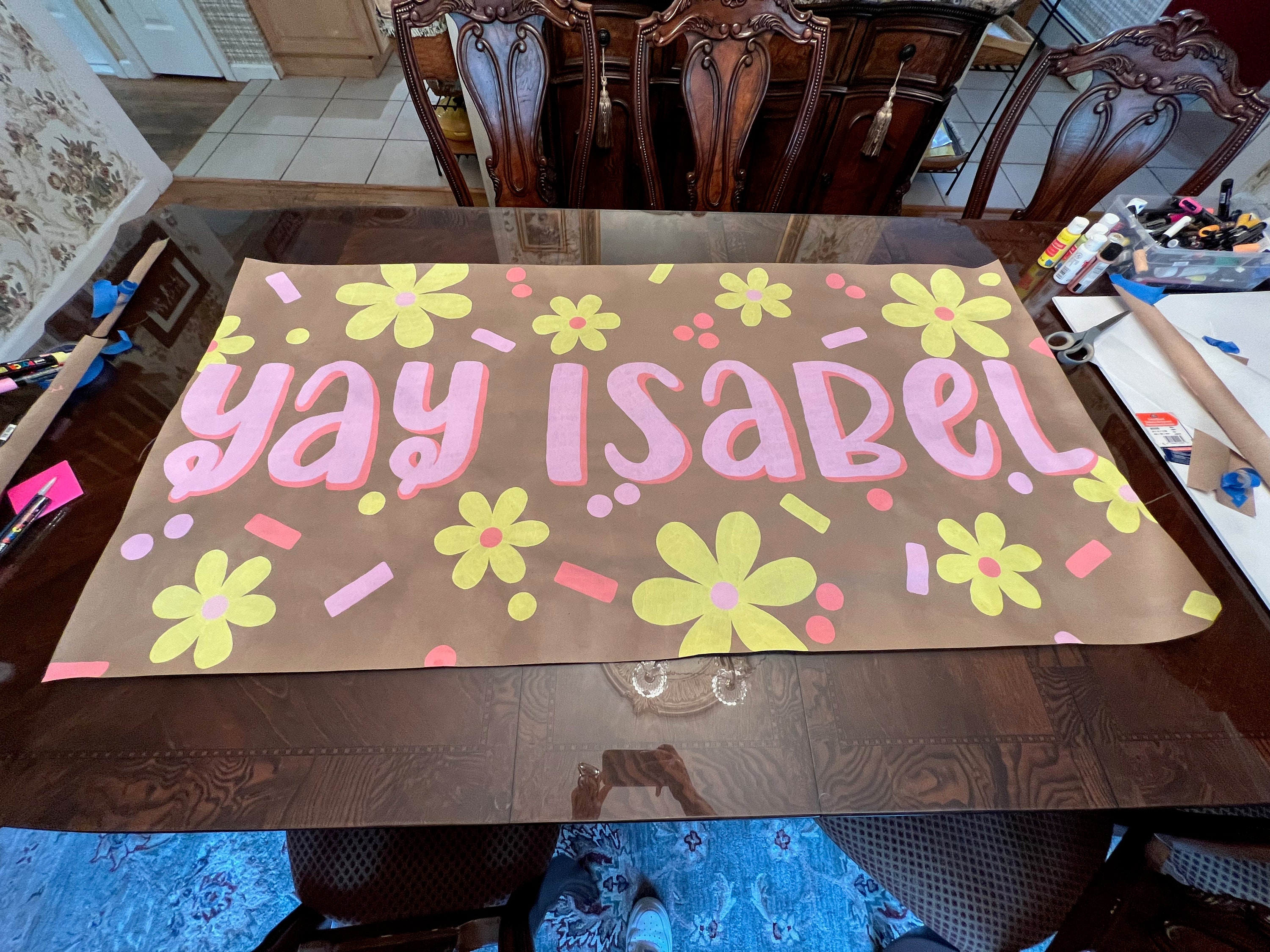 Hand Painted Custom Party Banner Birthday Banner Kraft Paper Banner ...