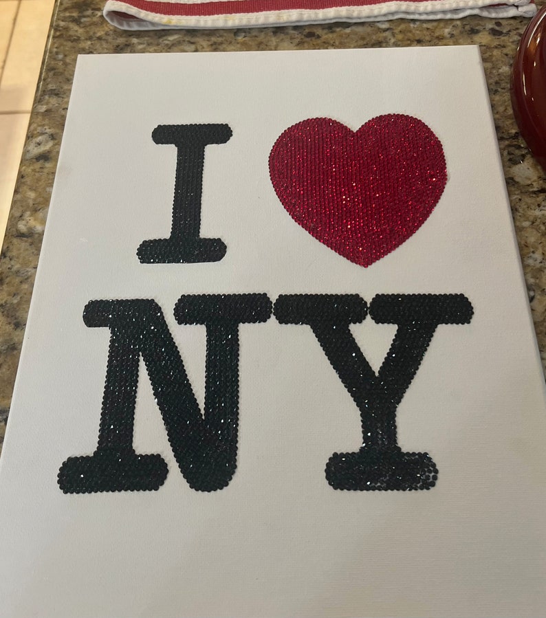 Rhinestone Canvas Art - Wall Art - Canvas - Handmade Decor - Gem ...