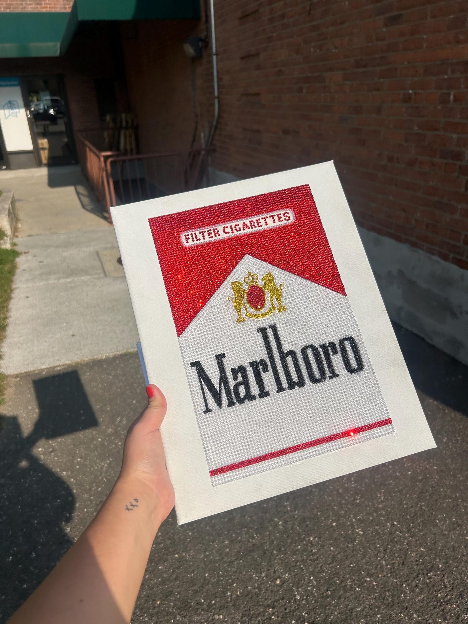 Rhinestone Canvas Art - Wall Art - Canvas - Handmade Decor - Gem ...