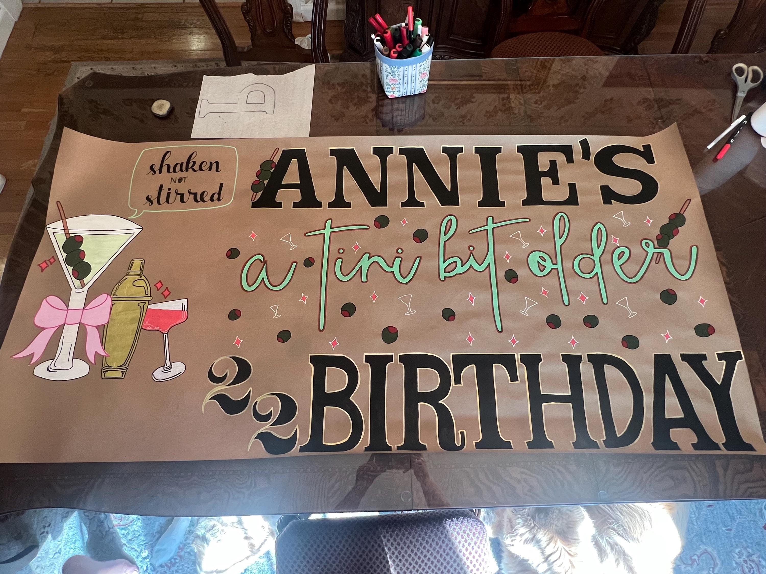 Hand Painted Custom Party Banner - Birthday Banner- Kraft Paper Banner ...