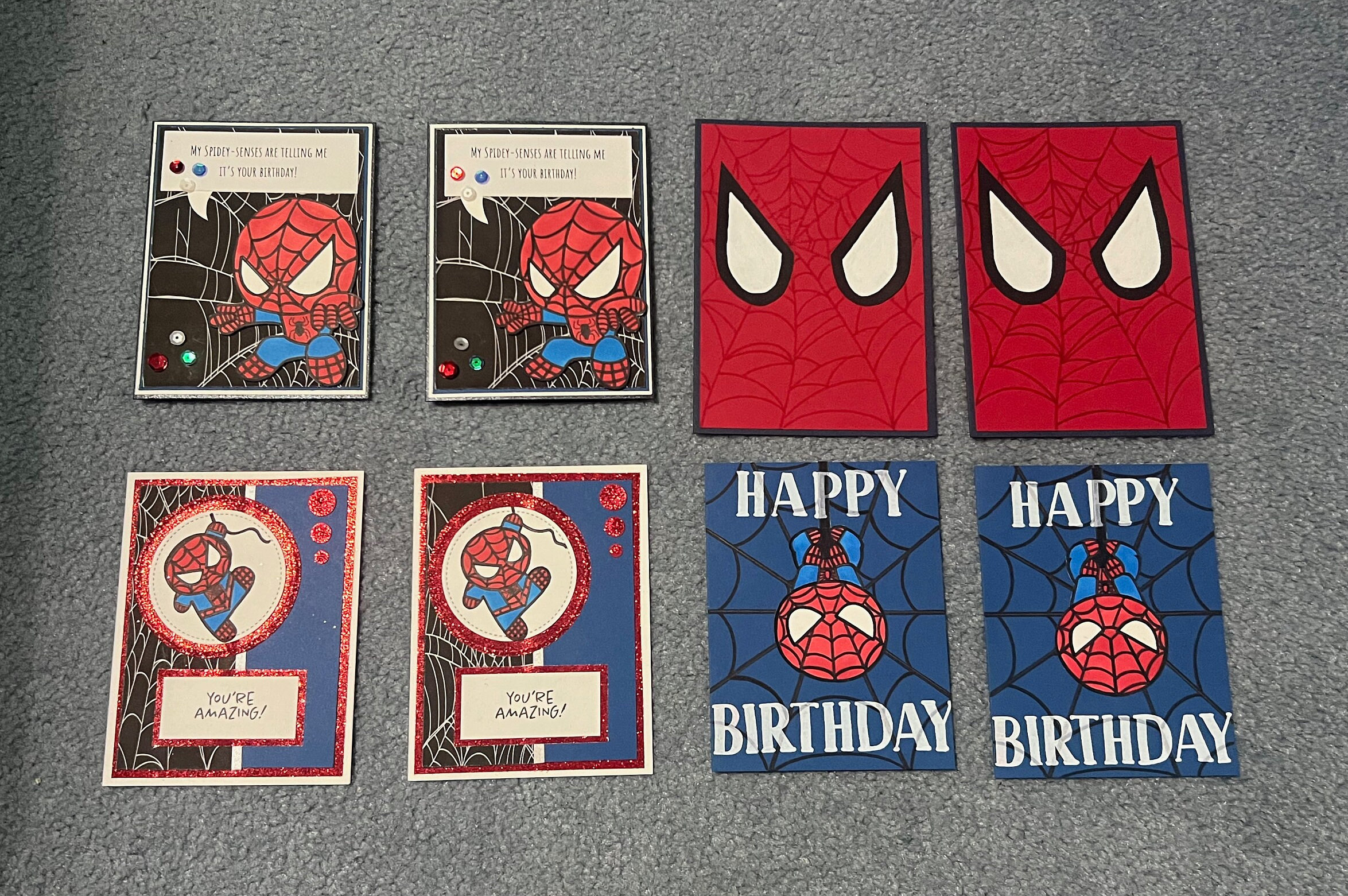 Spiderman Birthday Card - Set of Spiderman Cards - Birthday Card ...