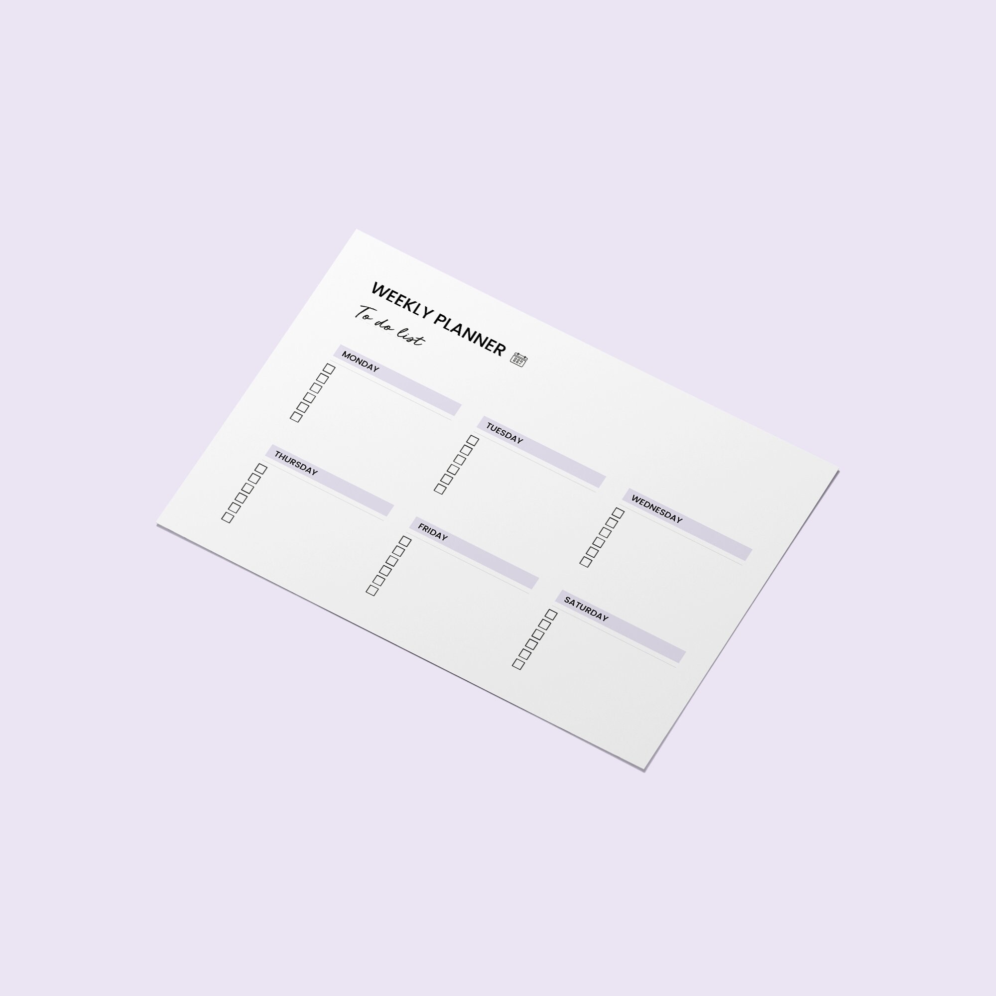 Weekly Planner Printable Purple Organization PDF - Etsy