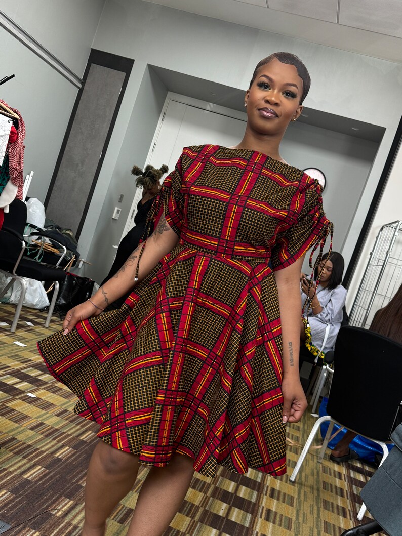 African Print Flare Dress - Etsy