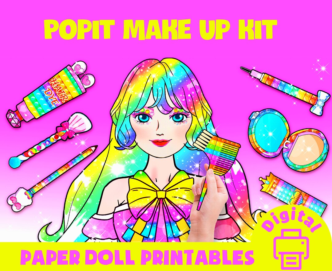 Stunning Pop It Make up Kit Printables Pop It Digital Instant Download ...