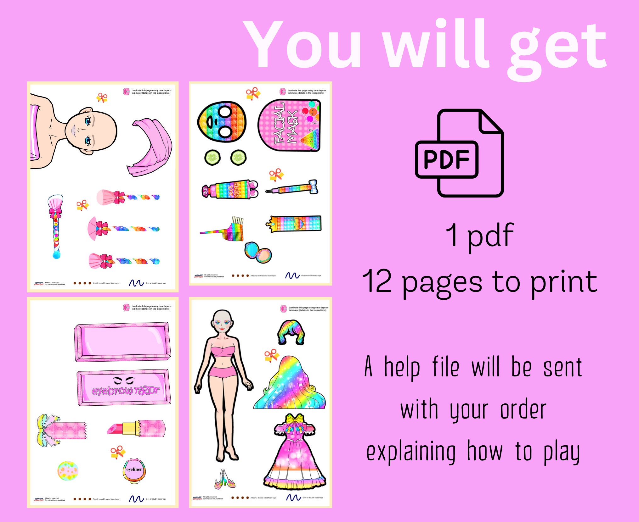 Stunning Pop It Make up Kit Printables Pop It Digital Instant Download ...