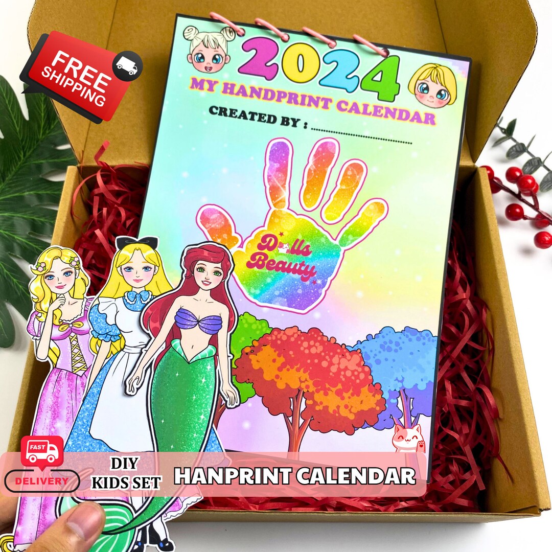 USA, Free Shipping 2024 Princess Wall Calendar, Pretty A4 Princess ...