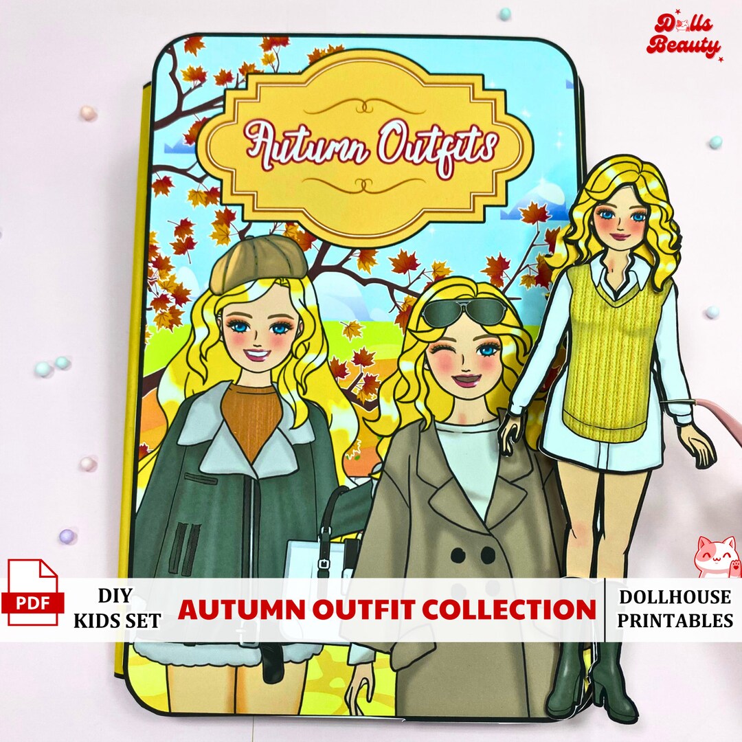Printable Paper Dolls Autumn Dress up Kit , 2023 Autumn Collection ...