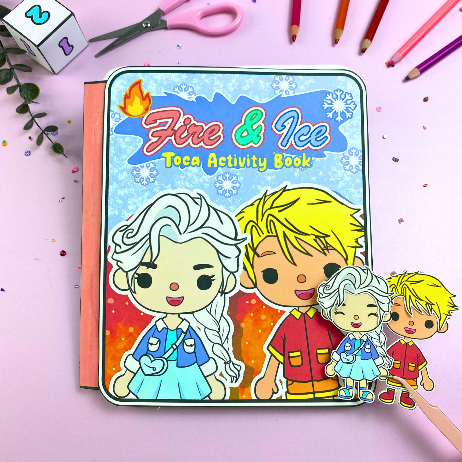 Fire Ice Toca Boca Paper Activity Book Printables, Paper Doll Book for ...
