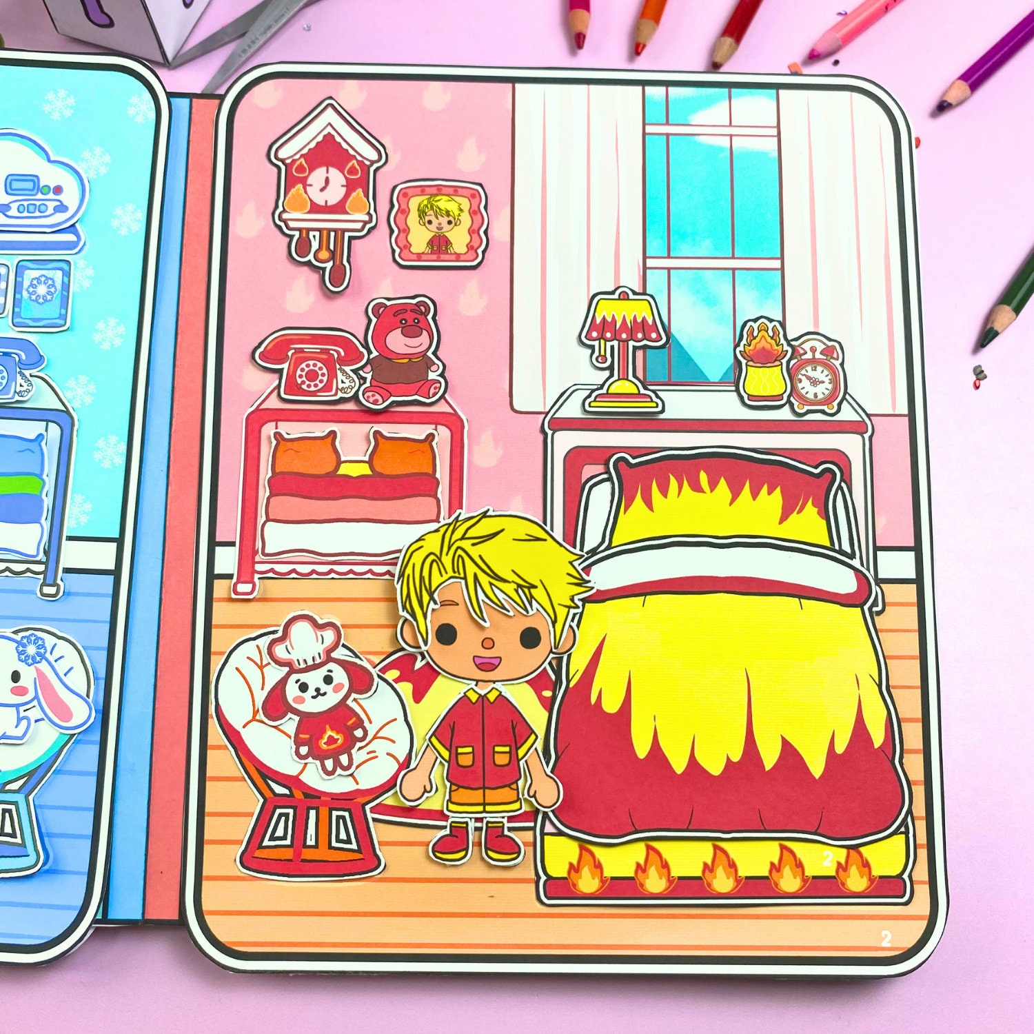 Fire Ice Toca Boca Paper Activity Book Printables, Paper Doll Book for ...