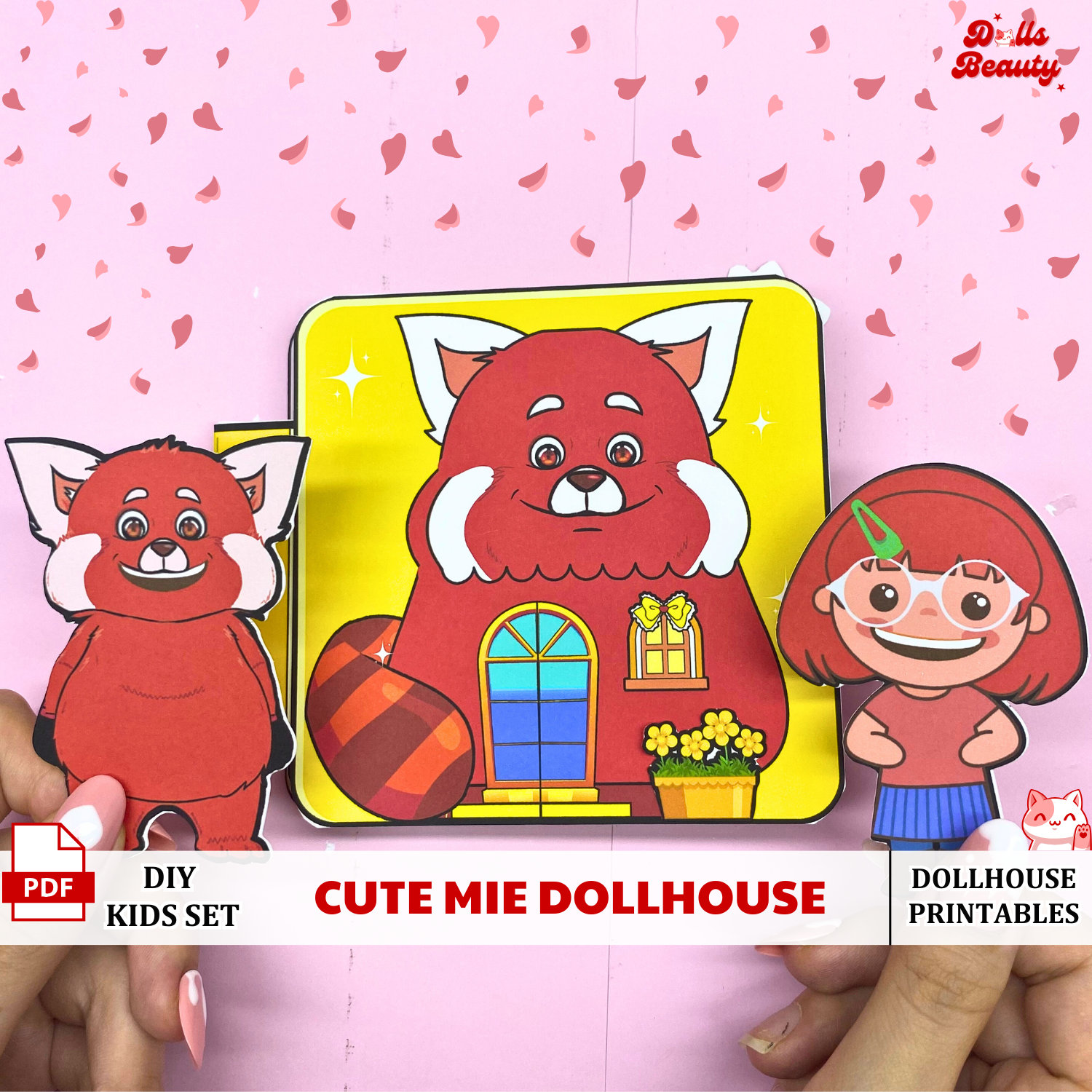 Cute Mie Dollhouse Mie Make Paper House DIY Activities for Kids Orange ...