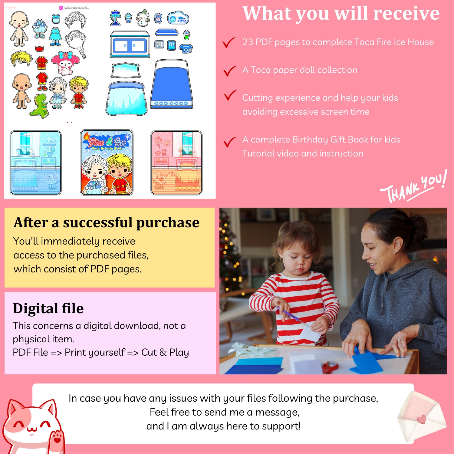 Fire Ice Toca Boca Paper Activity Book Printables, Paper Doll Book for ...