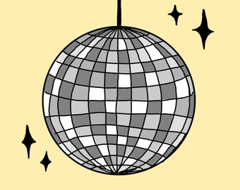 Blue Disco Ball- Digital Print Wall Art - Etsy