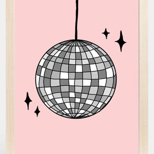 Pink Disco Ball Wall Art - Digital Download - Etsy