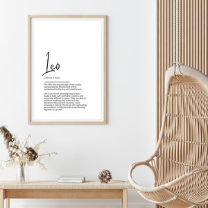 Gift for Leos | Leo Wall Art | Leo Zodiac Print | Astrology Gifts | Leo ...