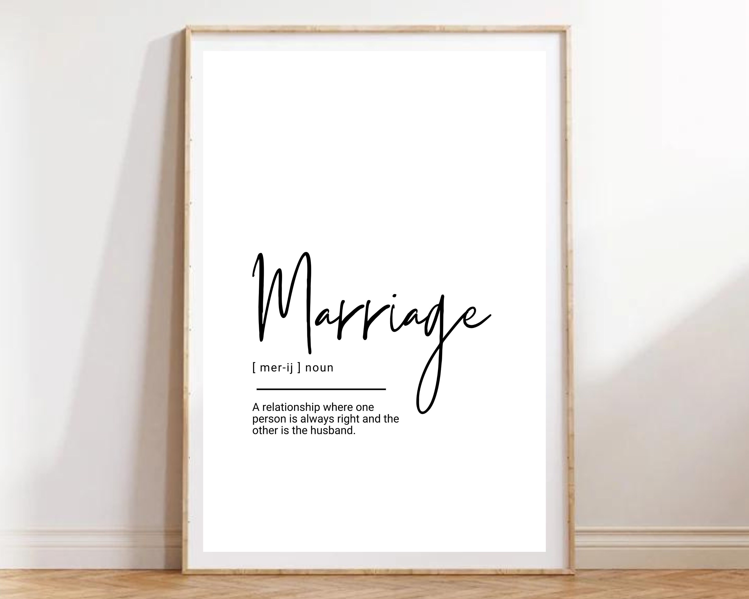 Marriage Funny Digital Art Gift Marriage Noun Meaning Marriage Quote ...
