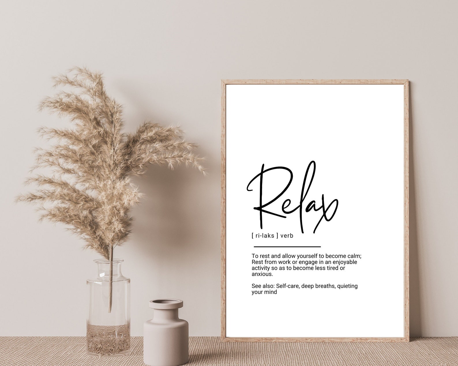 Relax Definition | Relax Print | Modern Minimalist Relax Poster ...
