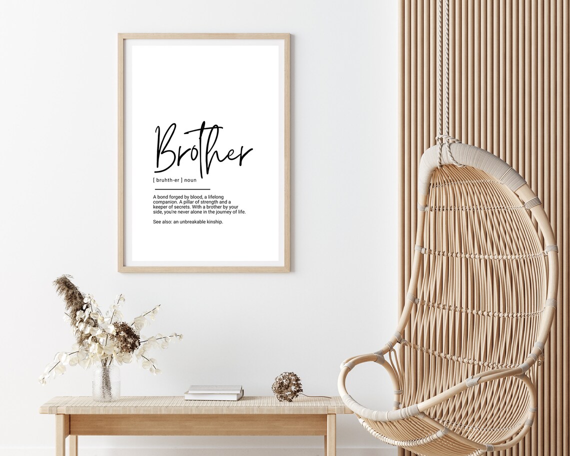 Brother Definition Print, Bedroom Wall Art, Bro Explanation, Bruvver ...