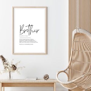 Brother Definition Print, Bedroom Wall Art, Bro Explanation, Bruvver ...