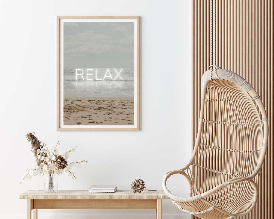 Relax Motivational Poster, Relaxation Mood, Boho, Bohemian Farmhouse ...