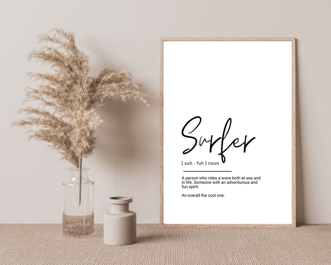 SURFER DEFINITION PRINT, Digital Download, Printable Wall Art, Perfect ...