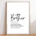 Brother Definition Print, Bedroom Wall Art, Bro Explanation, Bruvver ...