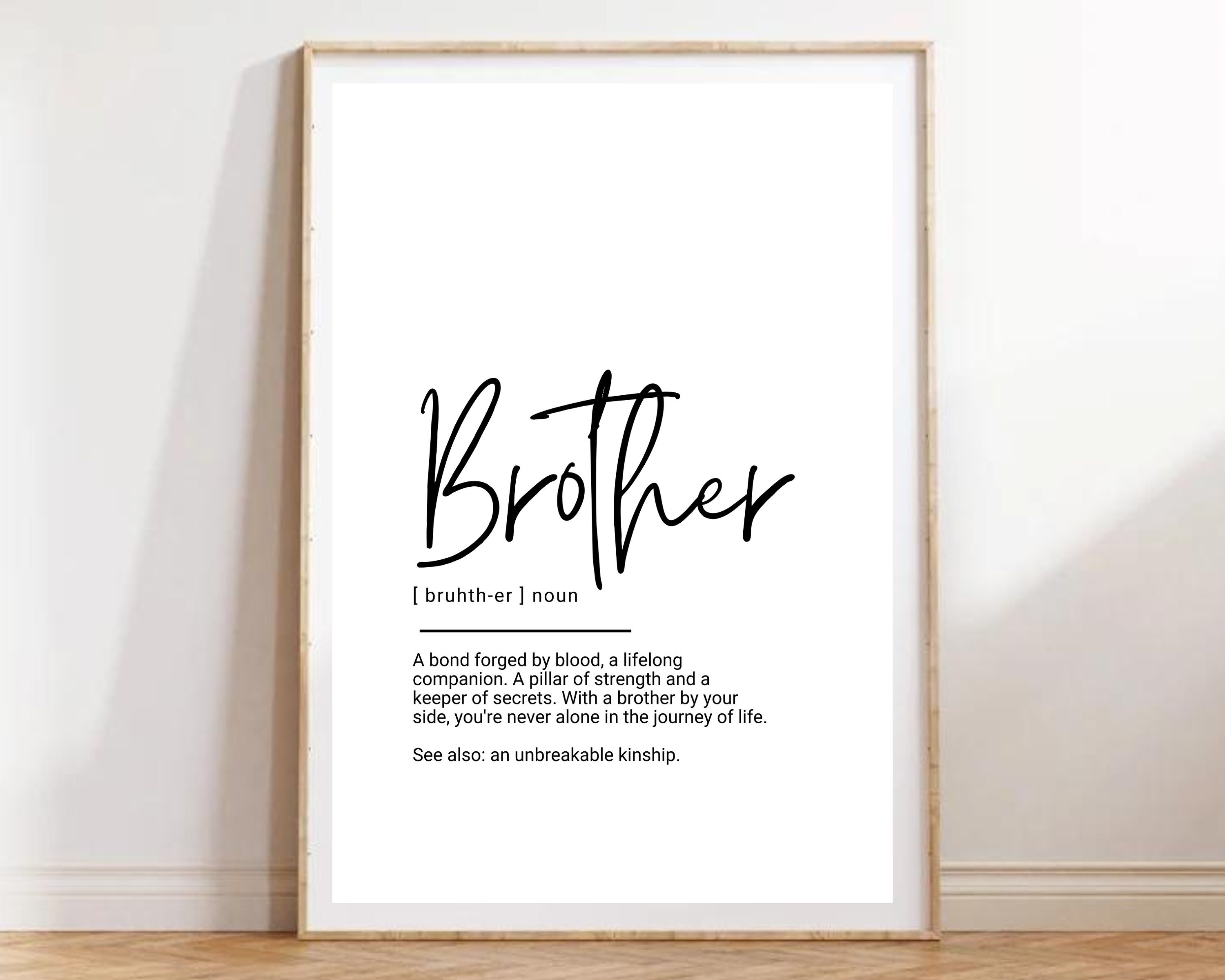 Brother Definition Print, Bedroom Wall Art, Bro Explanation, Bruvver ...