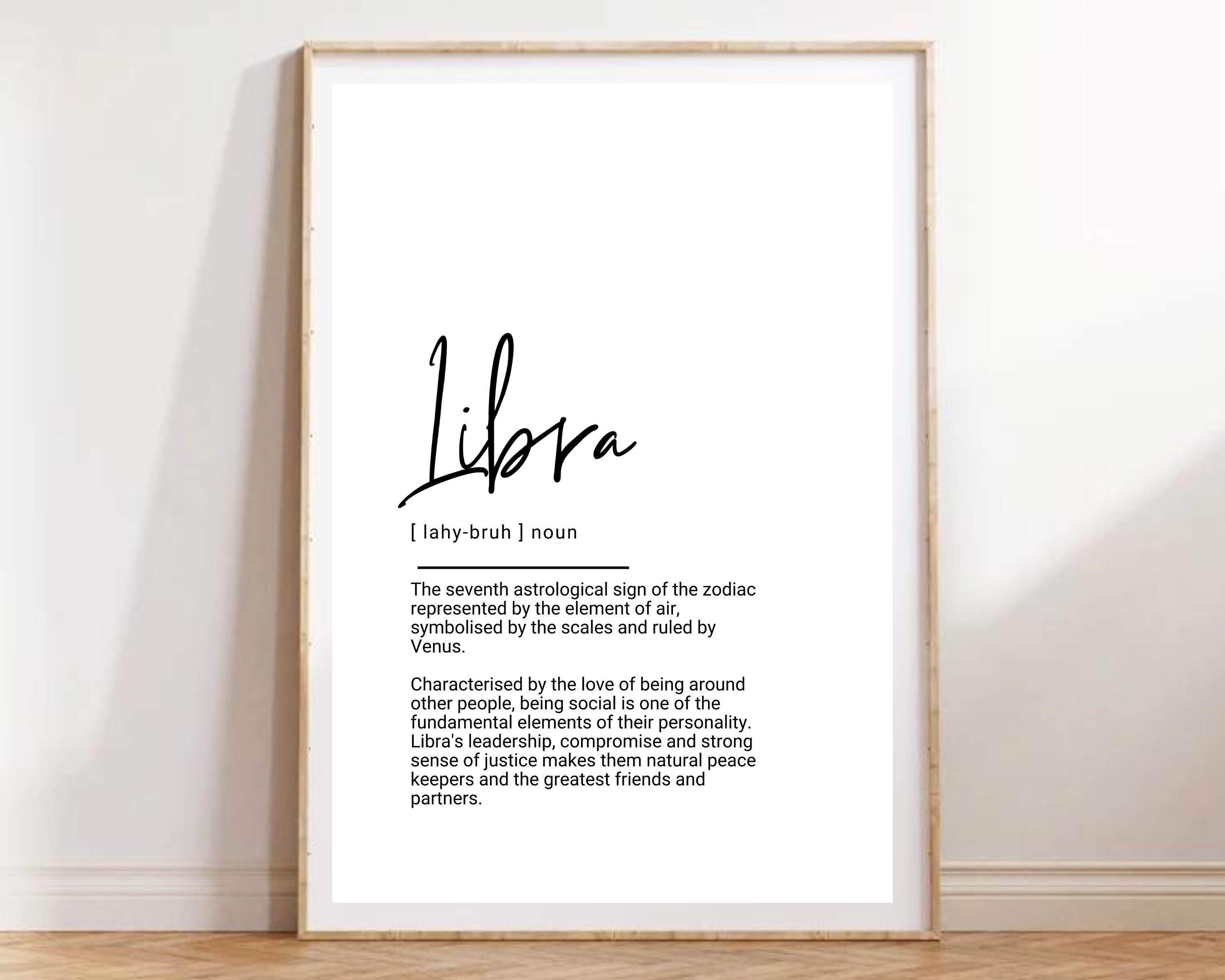 Instant Download Printable Wall Art, Libra Definition Meaning, Libra ...
