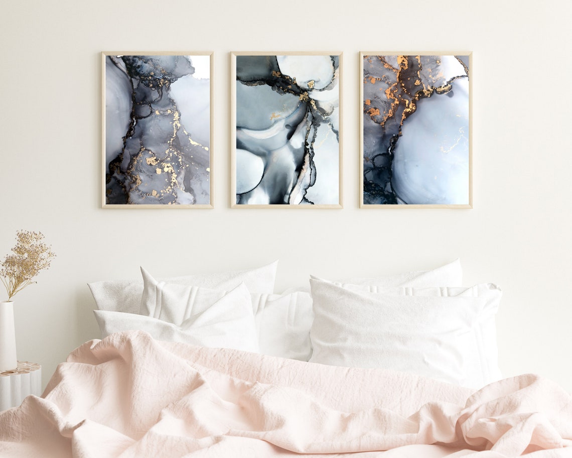 Black Gold Marble Wall Art 3D Wall Art Modern Printable Gift Gold ...