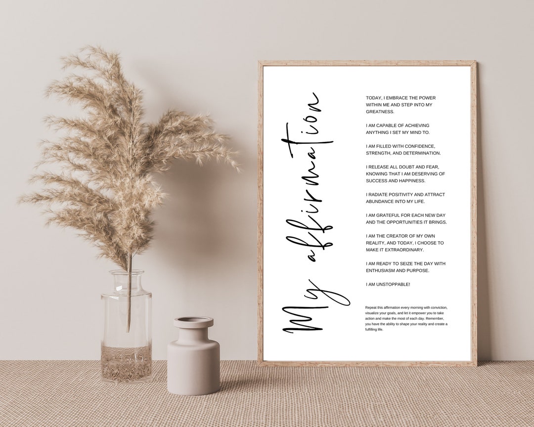 Gentle Reminders Positive Affirmations, DIGITAL Print Mental Health ...