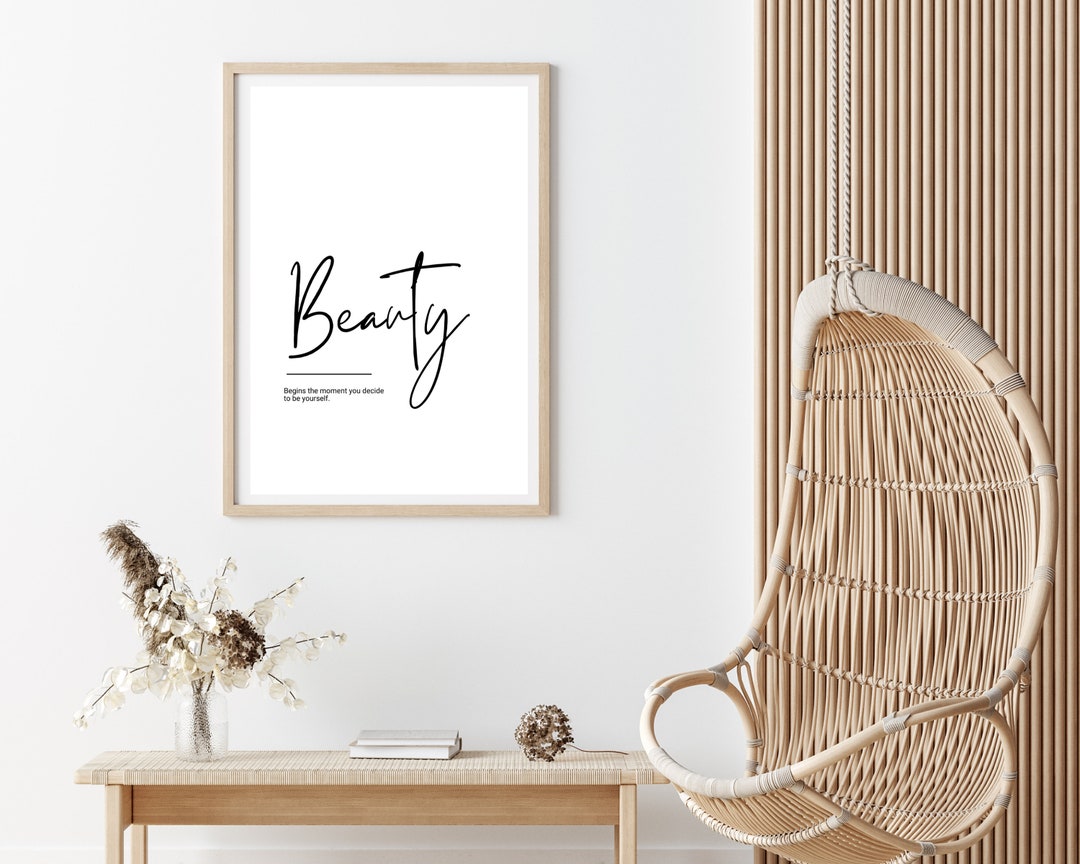 Beauty Begins Quote | Cute Poster for Her | PRINTABLE Wall Art | Beauty ...