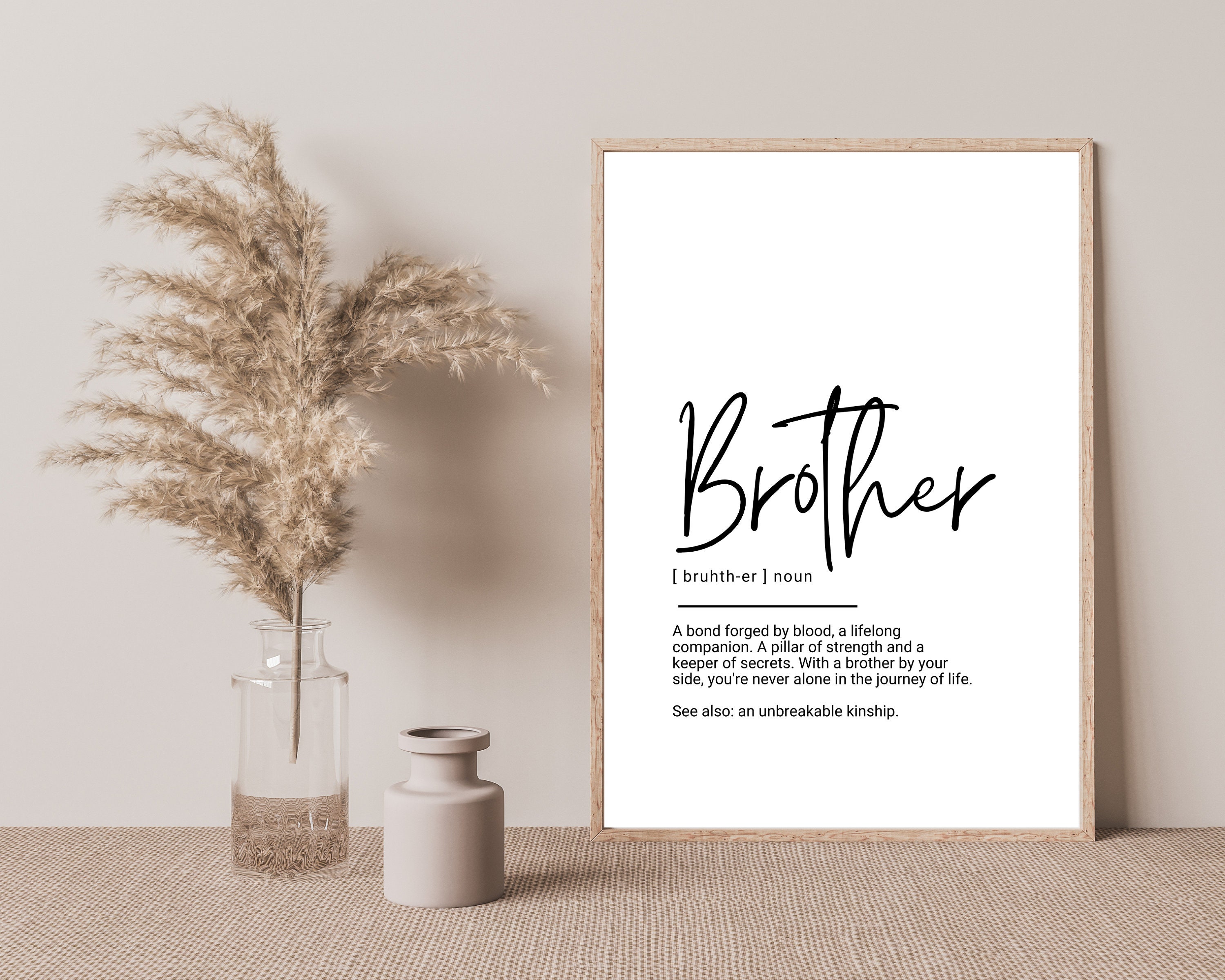 Brother Definition Print, Bedroom Wall Art, Bro Explanation, Bruvver ...