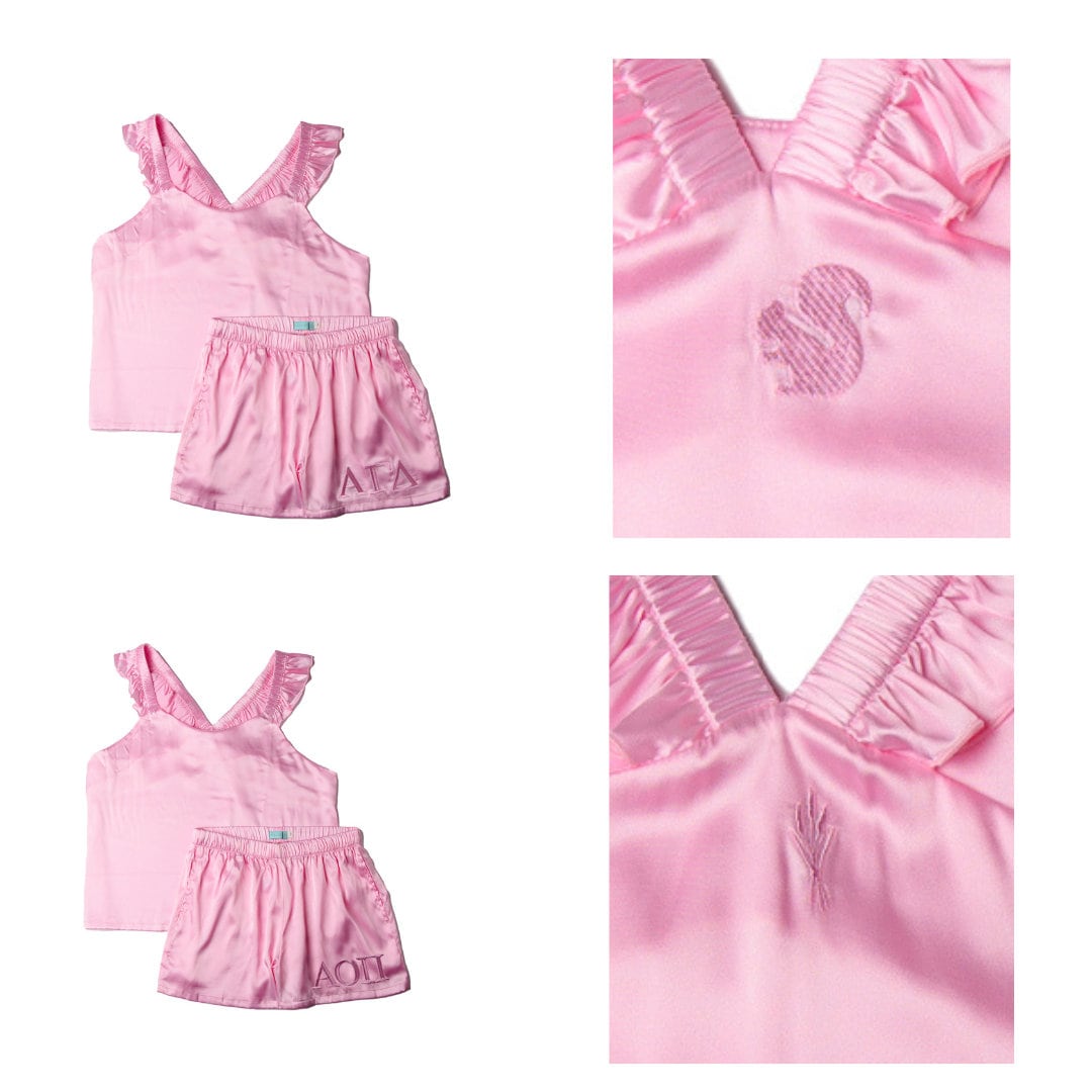 Sorority Embroidered Satin Set alpha to Delta Sorority Names - Etsy