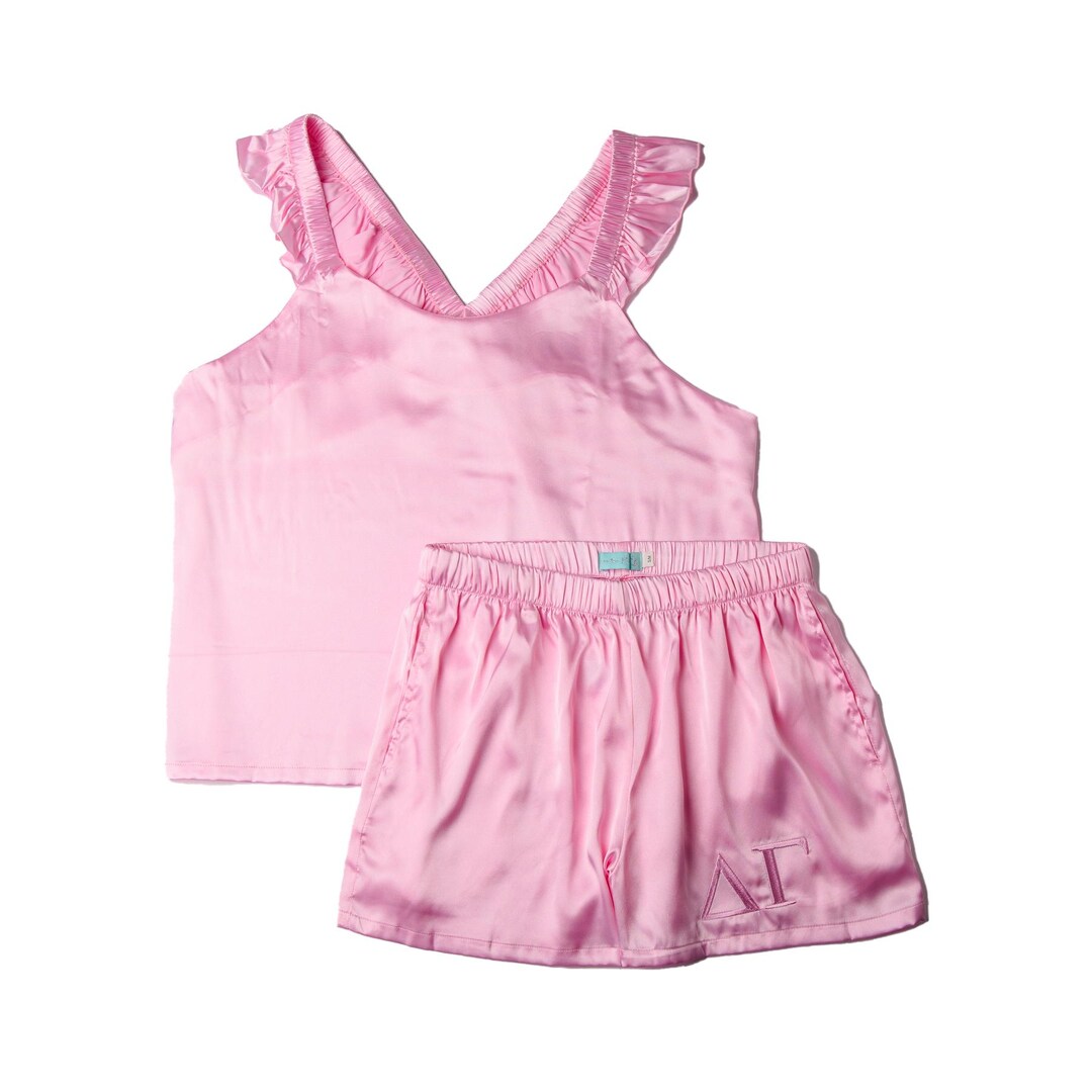 Sorority Embroidered Satin Set (alpha to Delta Sorority Names) - Etsy