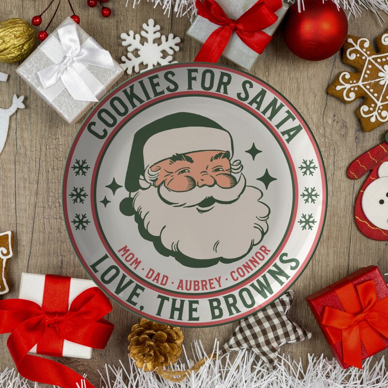 Santa Cookie Plate - Etsy