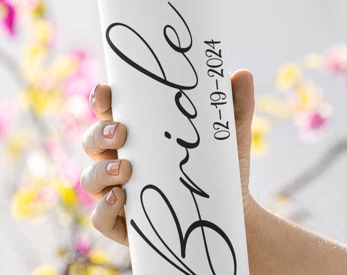 Personalized Bride Tumbler- Wedding Party Tumbler- Wedding Tumbler With ...