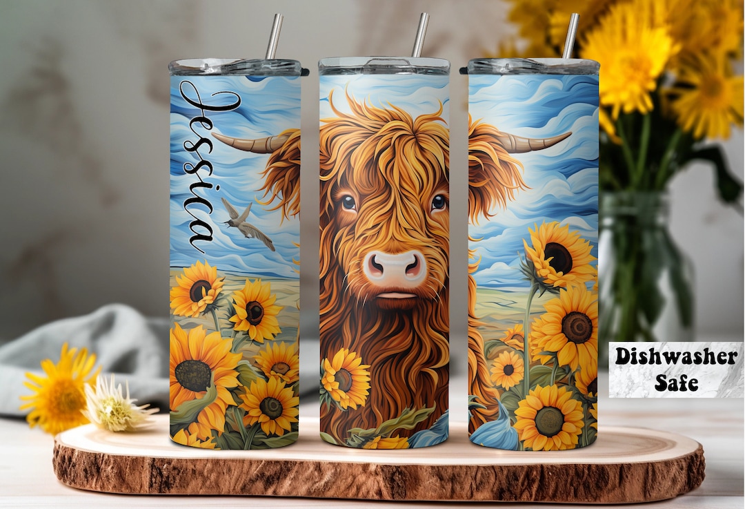 Highland Cow Tumbler, Personalized Tumbler Highland Cow,highland Cow ...