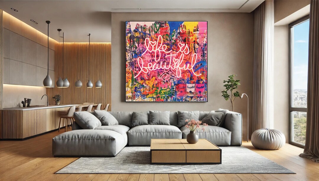 Pop Art Wall Art, Life is Beautiful Canvas Art,canvas Print Decor ...