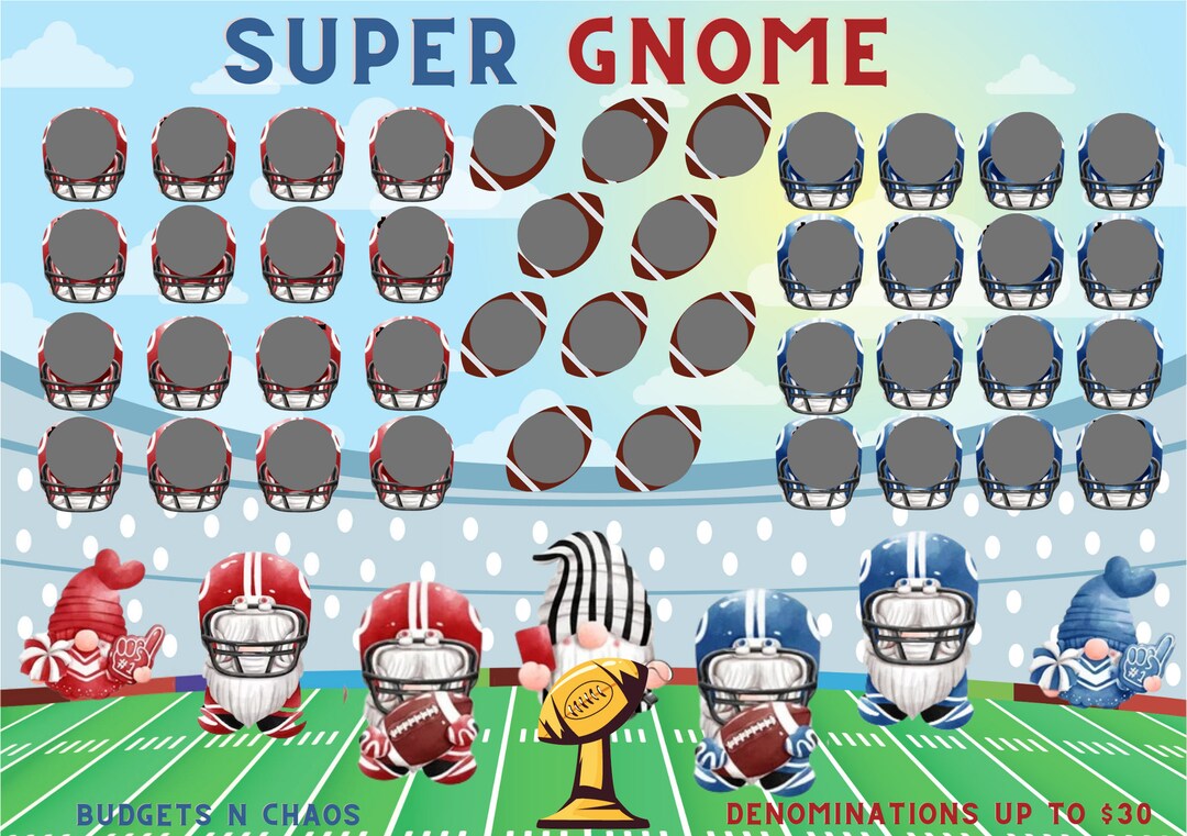 Super Gnome Scratch-off Challenge | Savings Tracker | Cash Envelopes ...