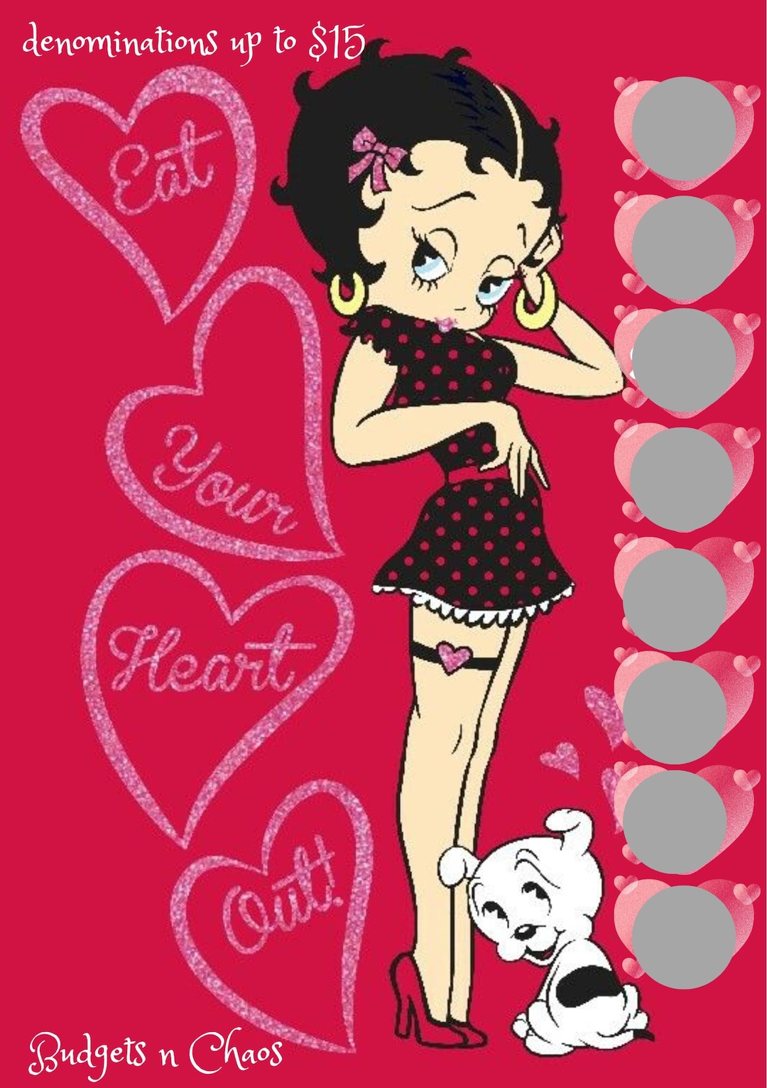 Betty Boop Eat Your Heart Out Scratch-off Challenge | Savings Tracker ...